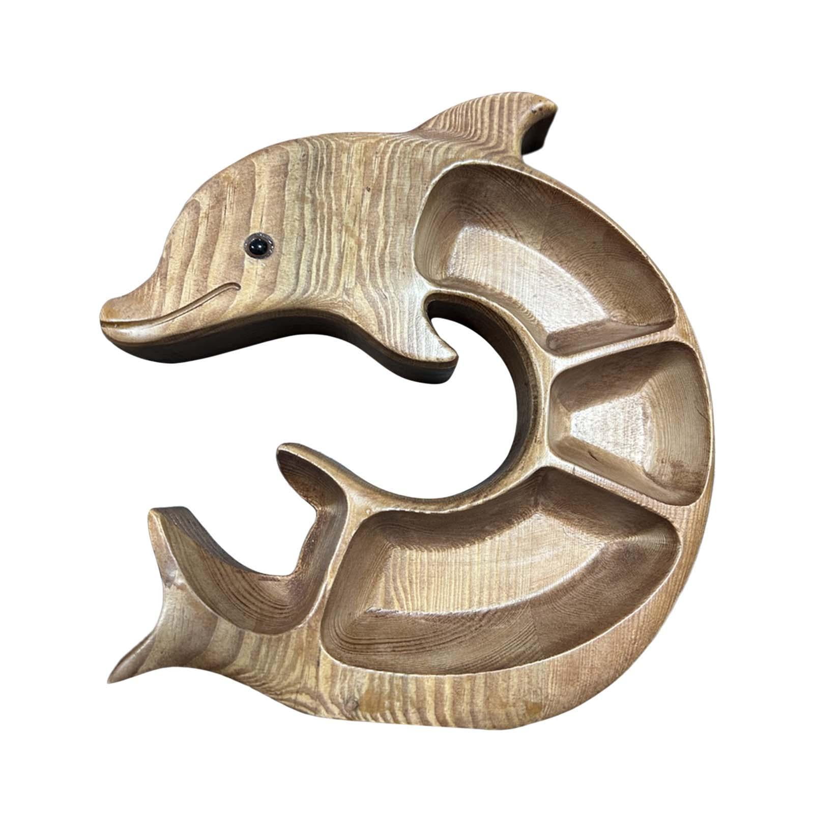 YWMJZEU Dolphin Charcuterie Board Wooden Divided Serving Tray for ...