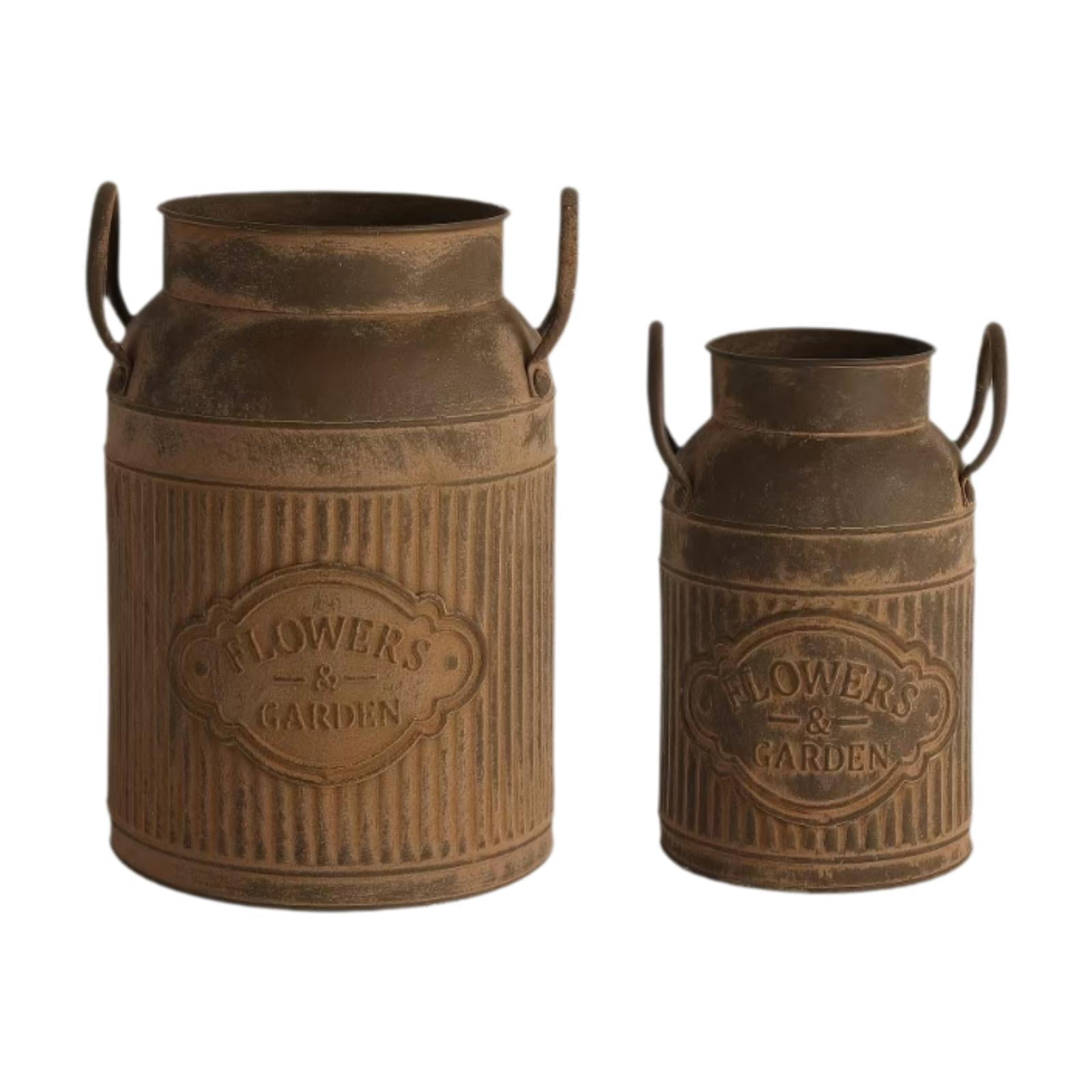 YWMJZEU Farmhouse Jug Vase with Handle Planter Pot Metal Plant Pot for ...