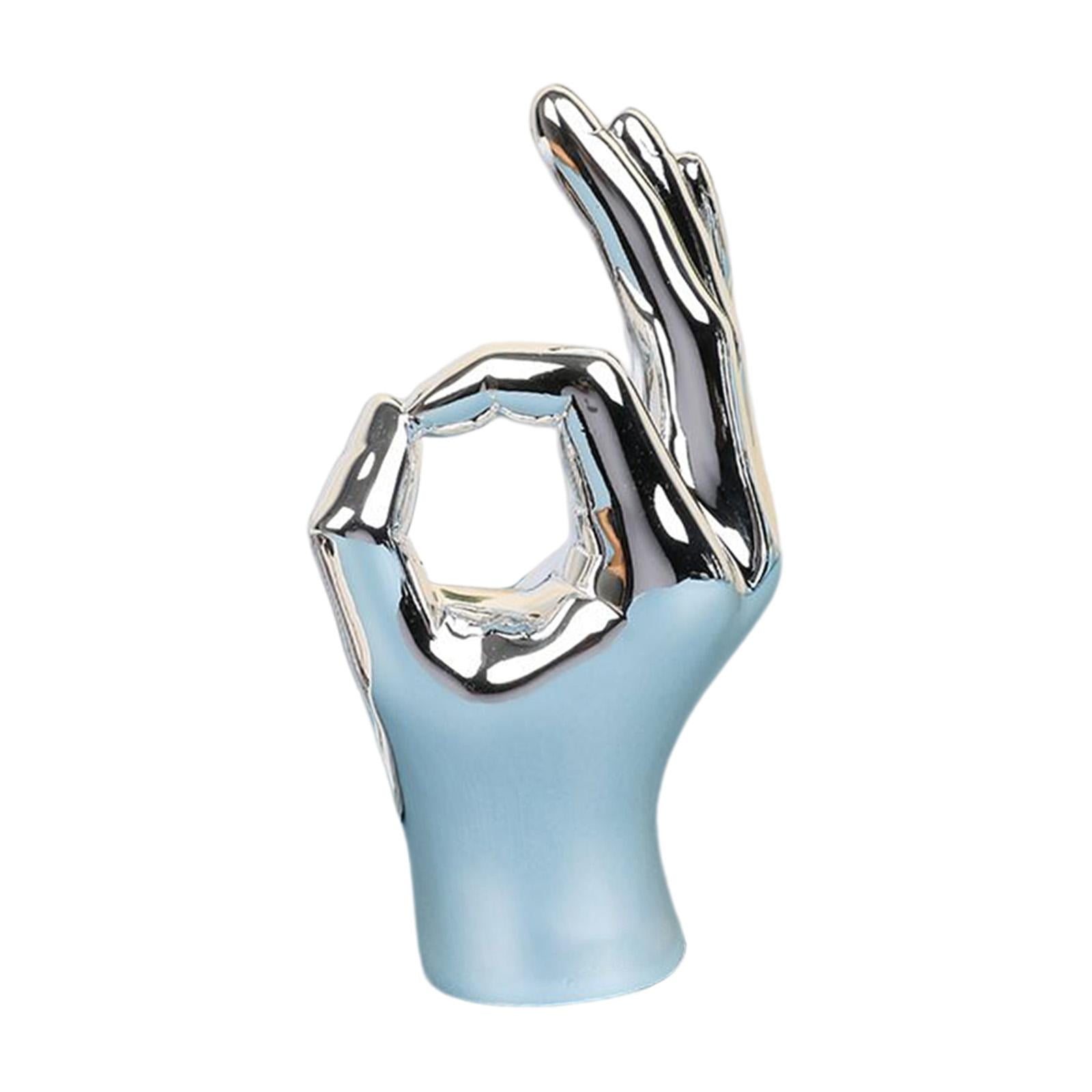 YWMJZEU Gesture Sculpture Resin Finger Statue Hand Gesture Desk Statues ...