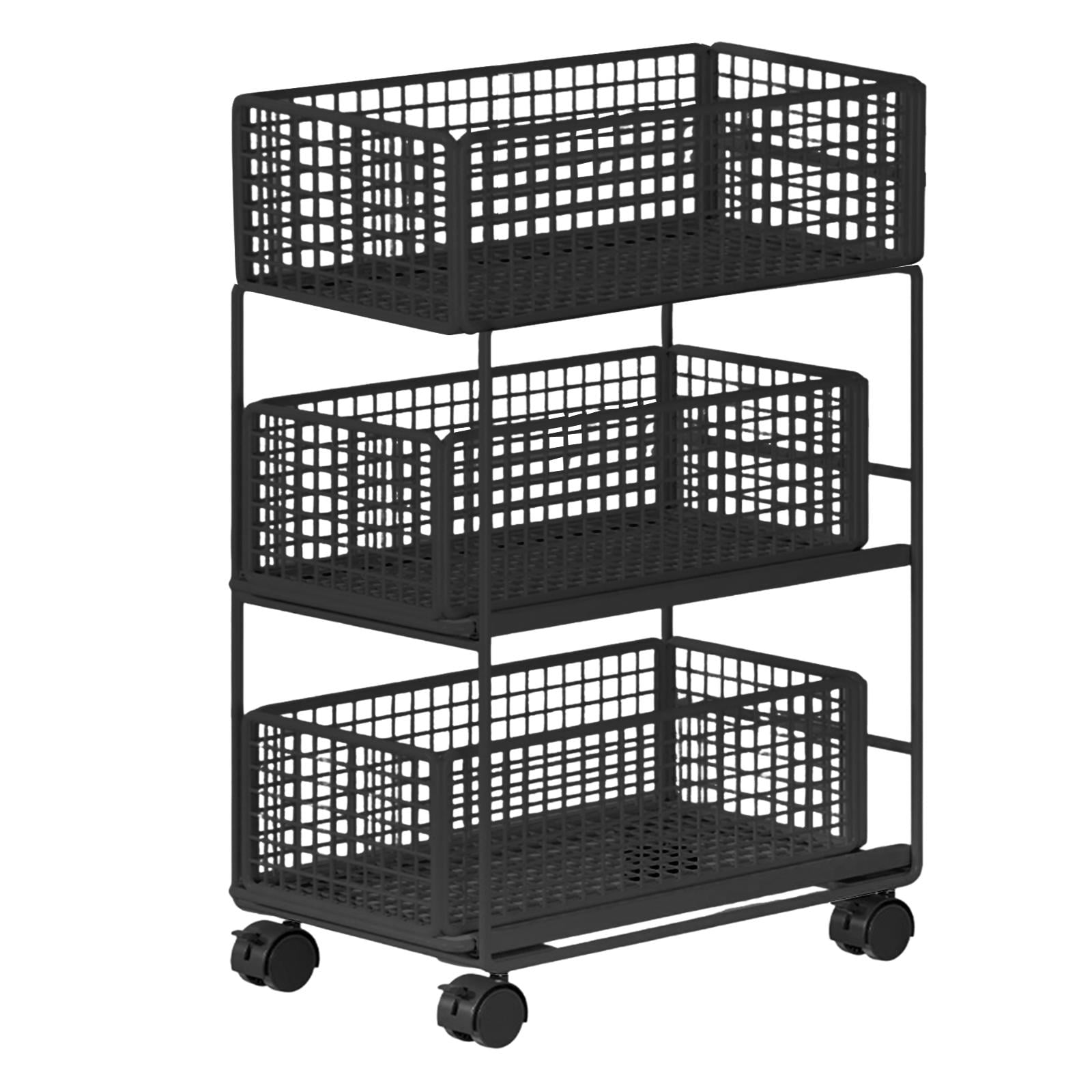 YWMJZEU Rolling Storage Organizer Corner Shelf Movable Storage Shelves ...
