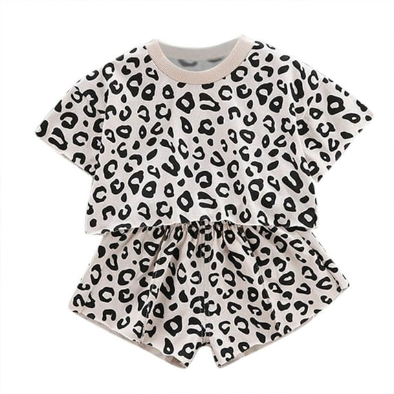YWOAGH Baby Girls Leopard Print Short Sleeve T Shirt and Short Pants ...