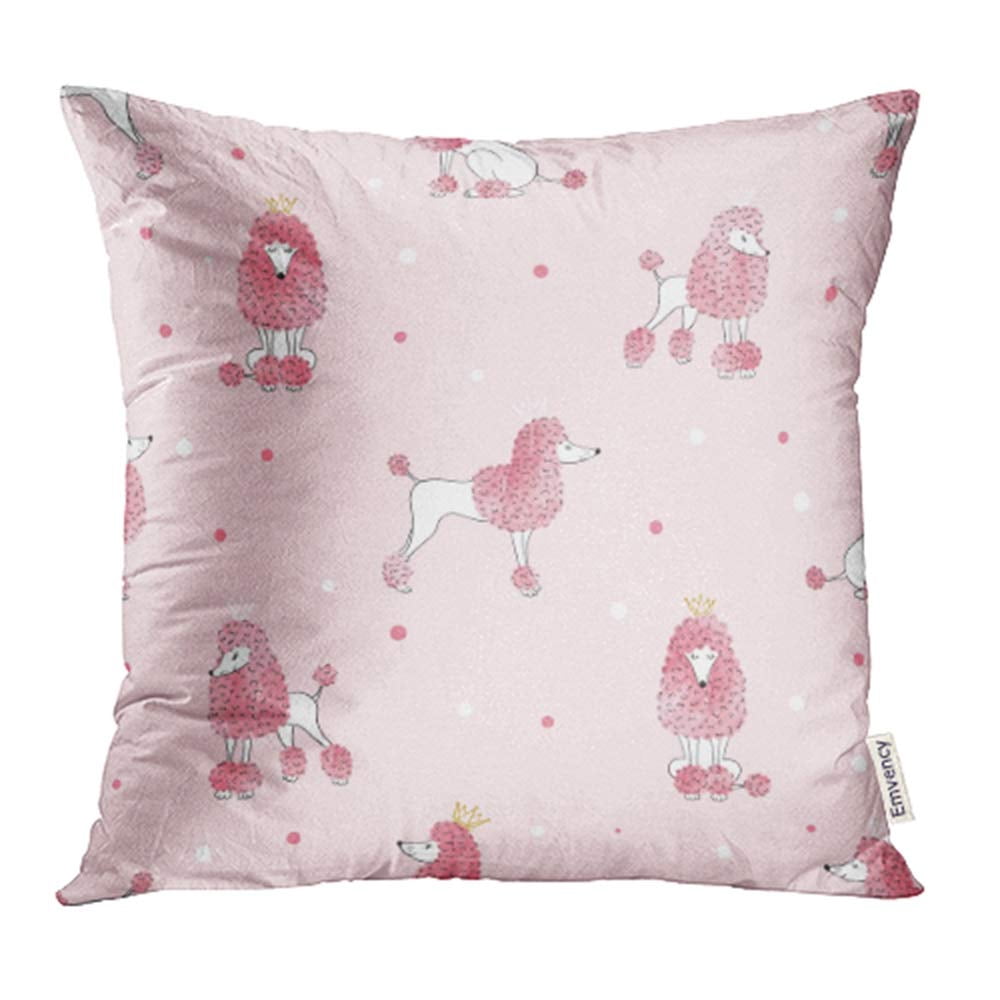 YWOTA Drawn Poodle Dog Pattern in Pink Color with Cute Watercolor ...