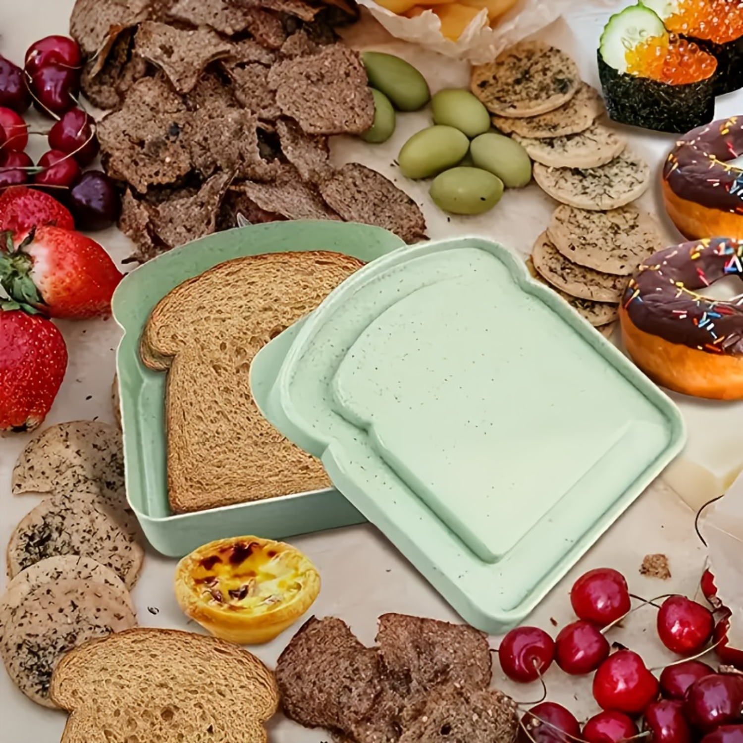 YWUDIC Transparent Bread Box Set of 2 Fresh-Keeping Refrigerator Bread ...