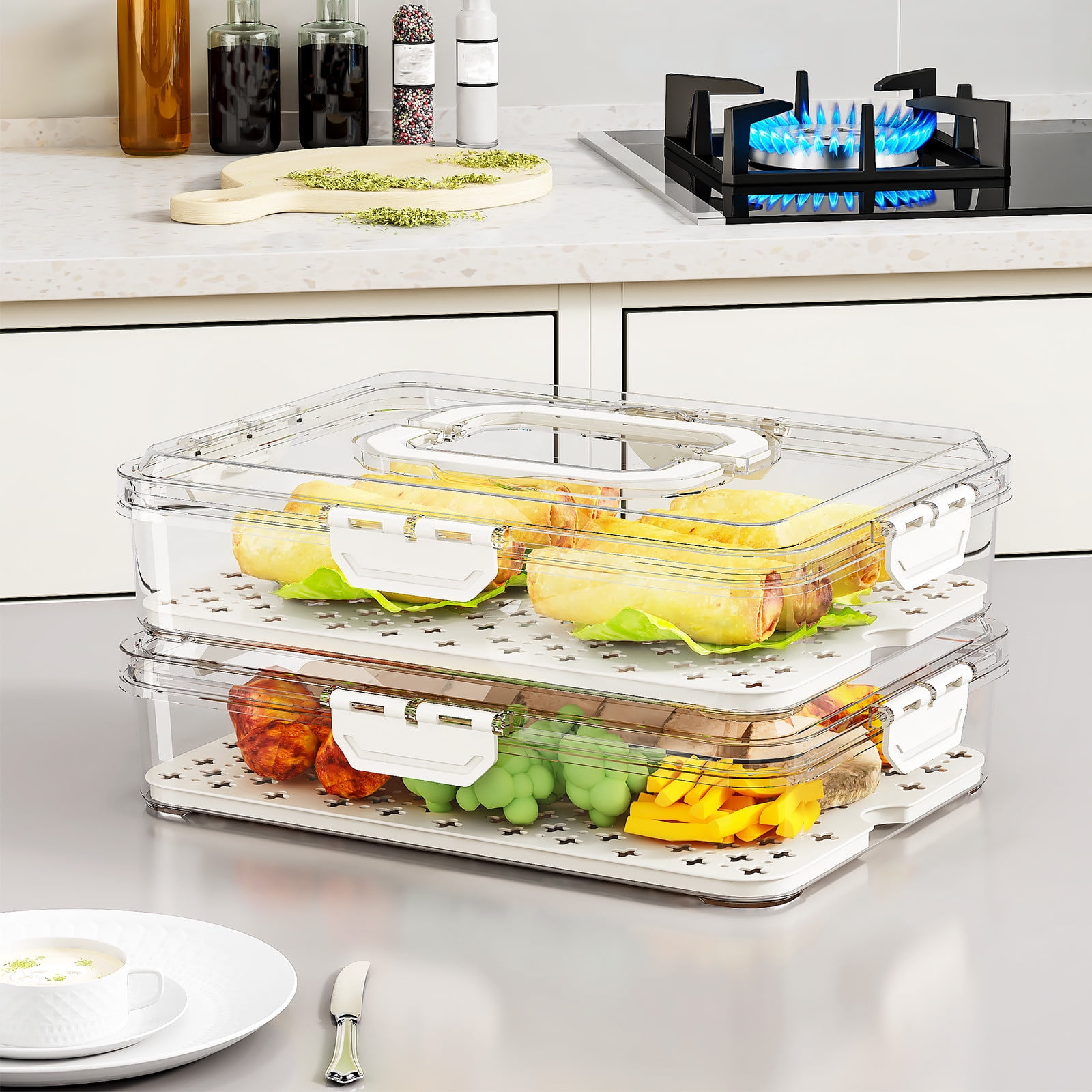 YWW250117003 Seasoning Storage Box, Plastic Spice Organizer, Airtight ...