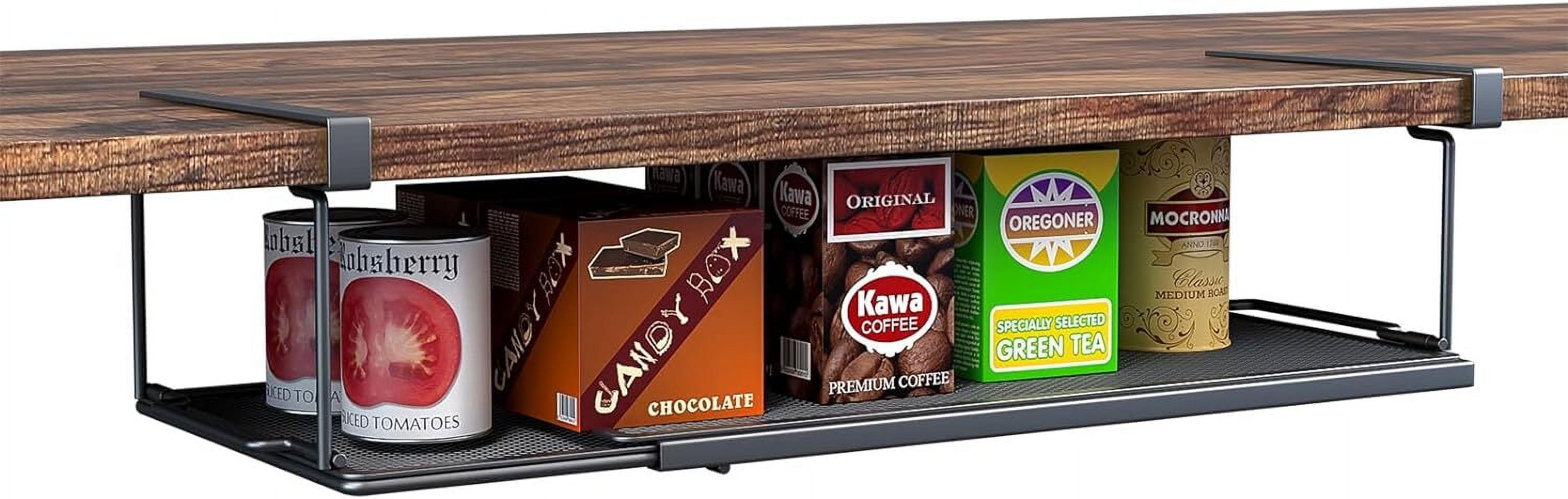 YX Under Cabinet Shelf, Adjustable Under Shelf Basket,Black Organizers ...