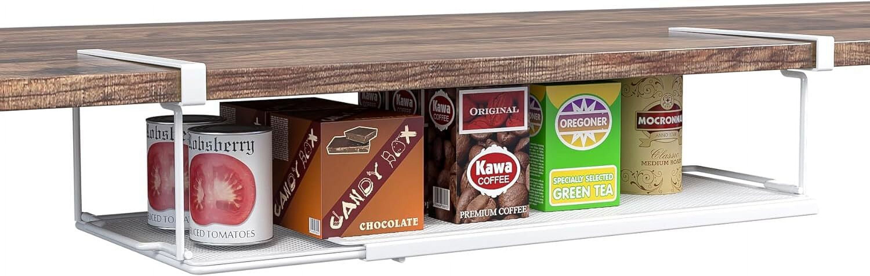 YX Under Cabinet Shelf, Adjustable Under Shelf Basket,White Organizers ...