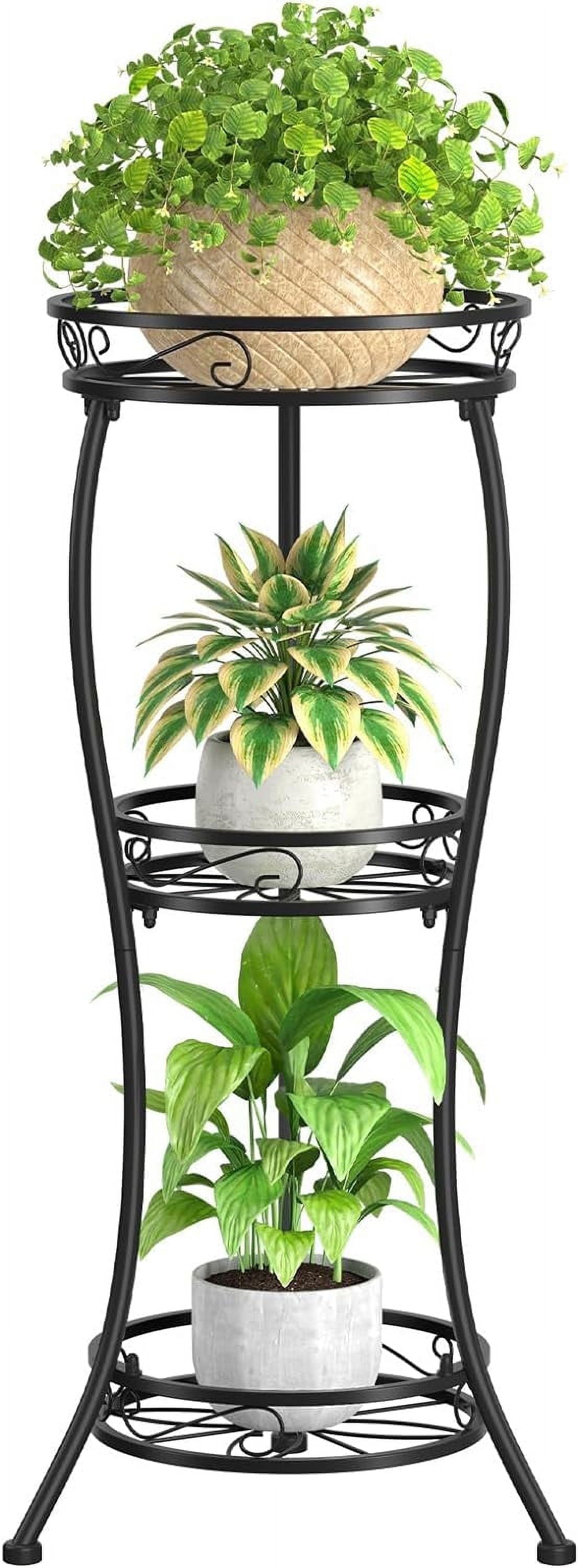 GrowAlong Metal Plant Stand Indoor Outdoor,3 Tiered Plant Stand，Display ...