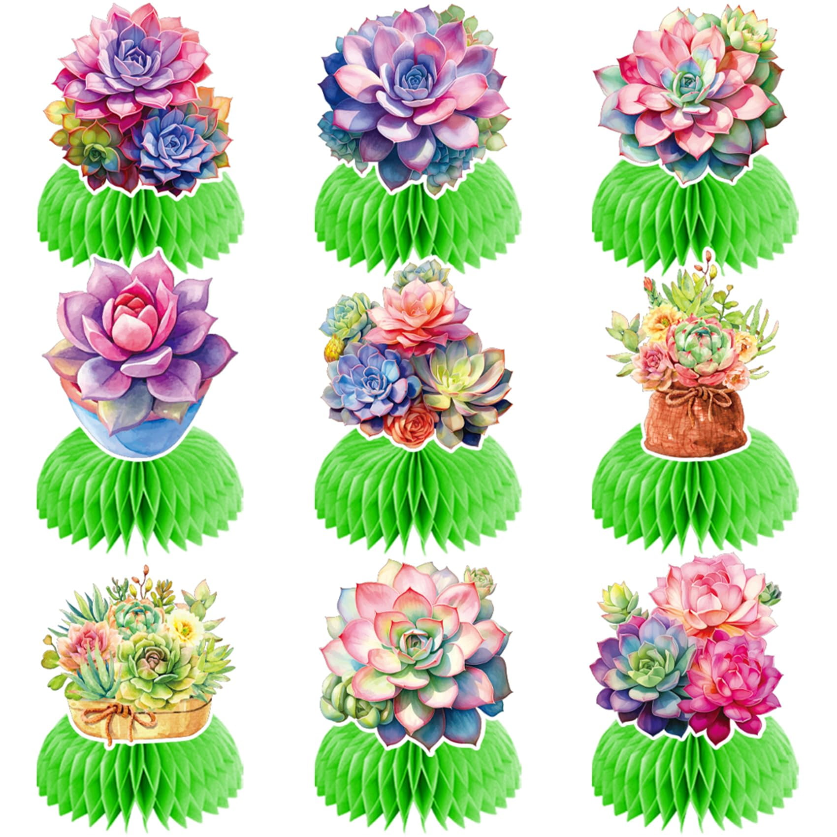 YXCMDCG 9 PCS Succulent Plants Honeycomb Centerpieces for Table Decor ...