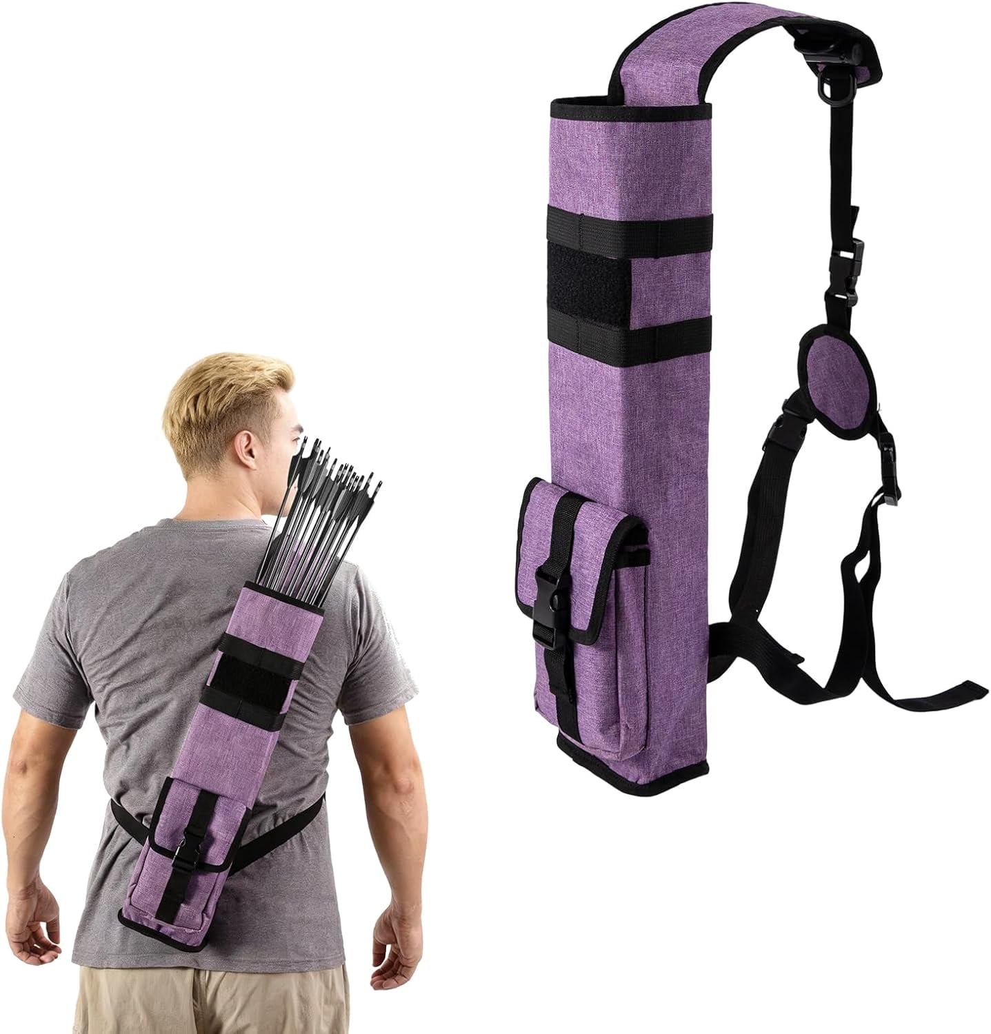 YXMEIGUO Archery Arrow Quiver Holder, Adjustable Arrow Backpack Bag ...