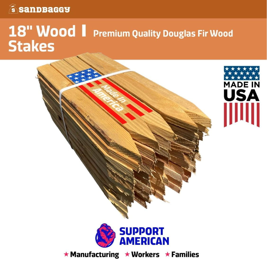 YXNF 18" Wooden Grading Stakes - Heavy Duty Stakes for Construction ...