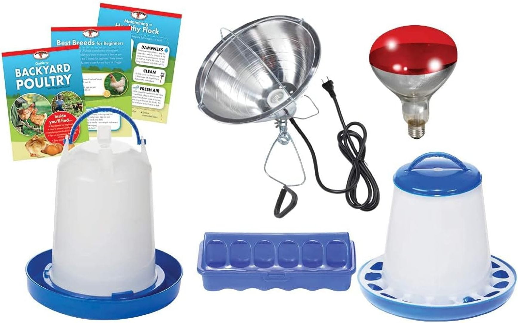 YXNF® Chicken and Poultry Starter Kit | Heat Lamp, Light Bulb, Feeders ...