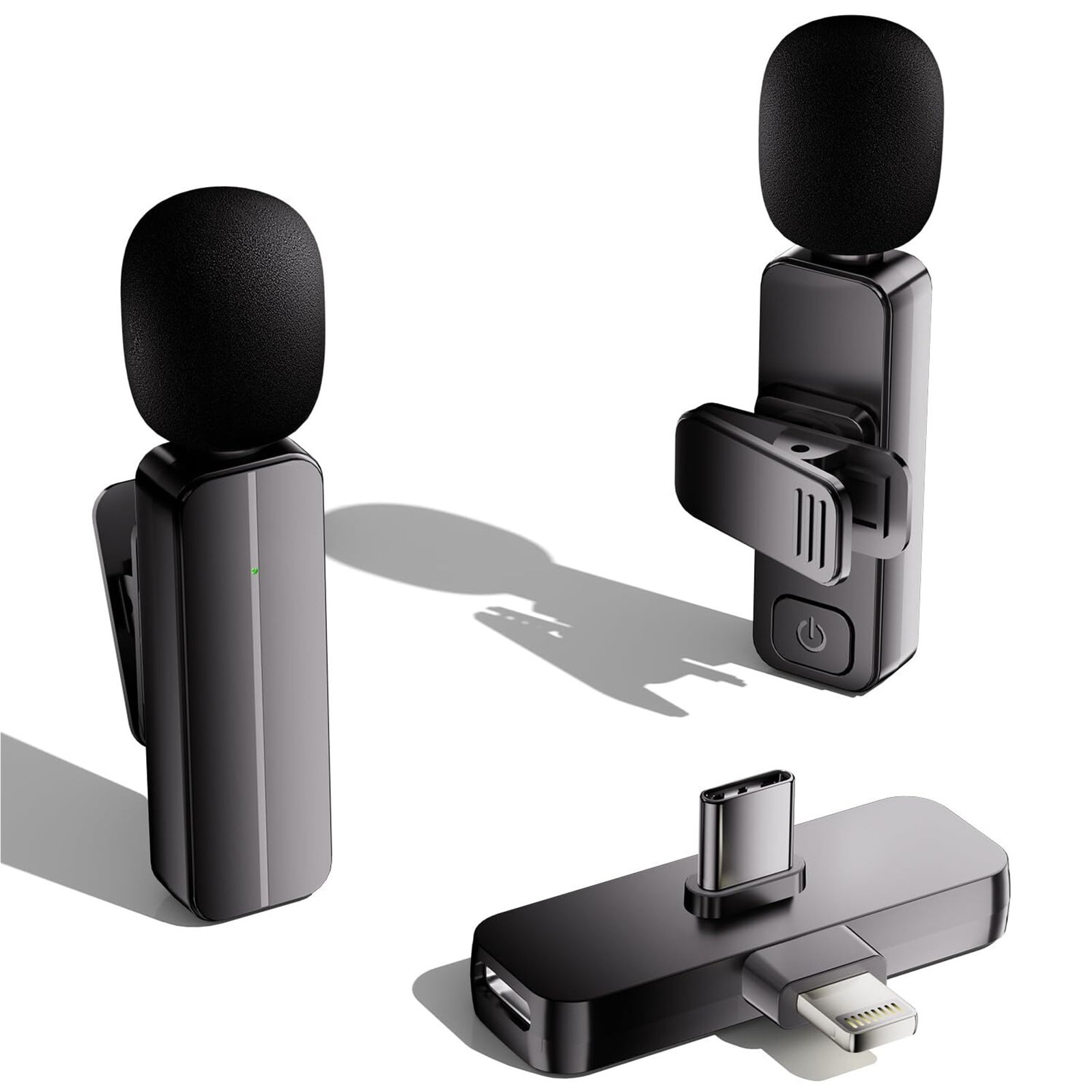 YXP 2 Pack Wireless Mini Lavalier Lapel Microphone for iPhone,Android ...