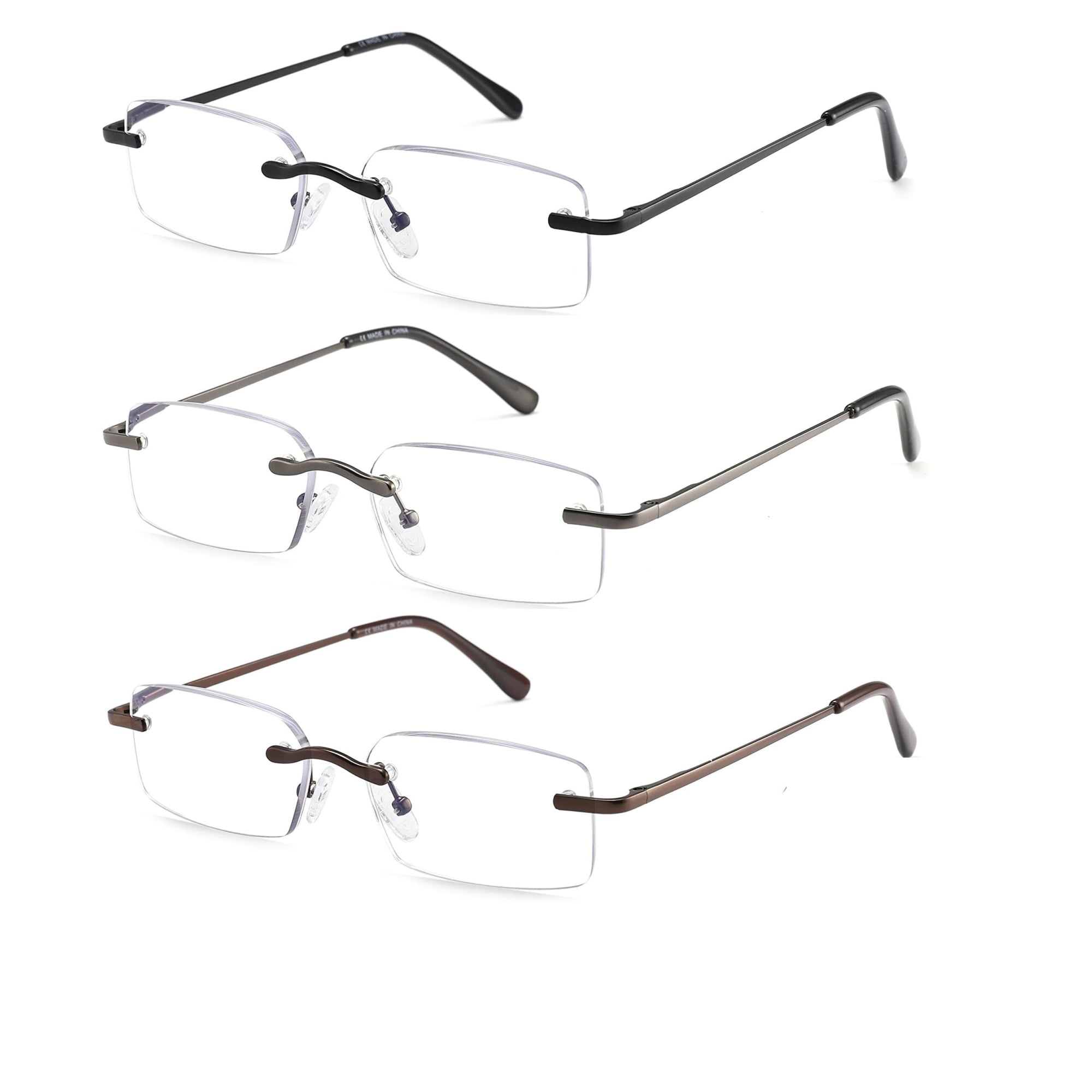 YXP Frameless Reading Glasses Blue Light Blocking Rimless Computer ...