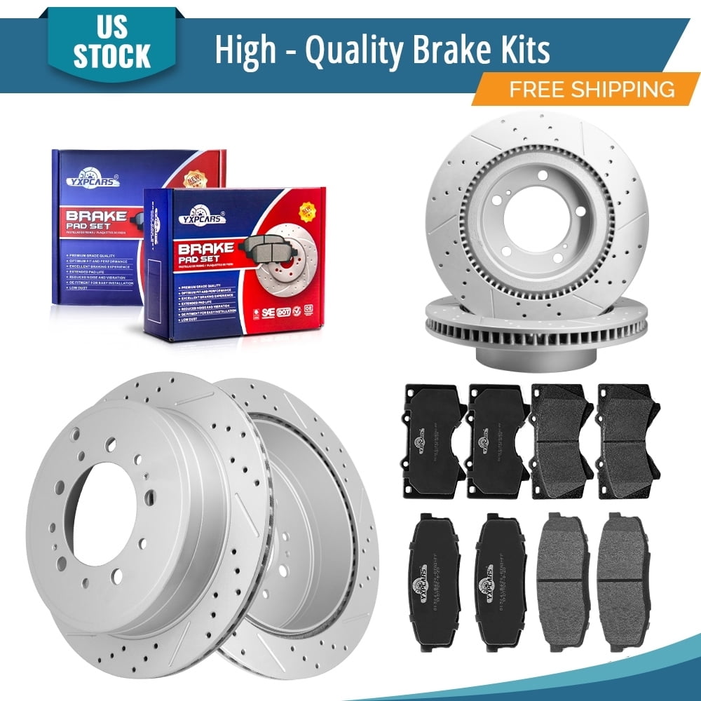 YXPCARS 12PCS Brake Kits, Brake Rotors+Ceramic Brake Pads for Toyota Sequoia Land Cruiser Tundra ...