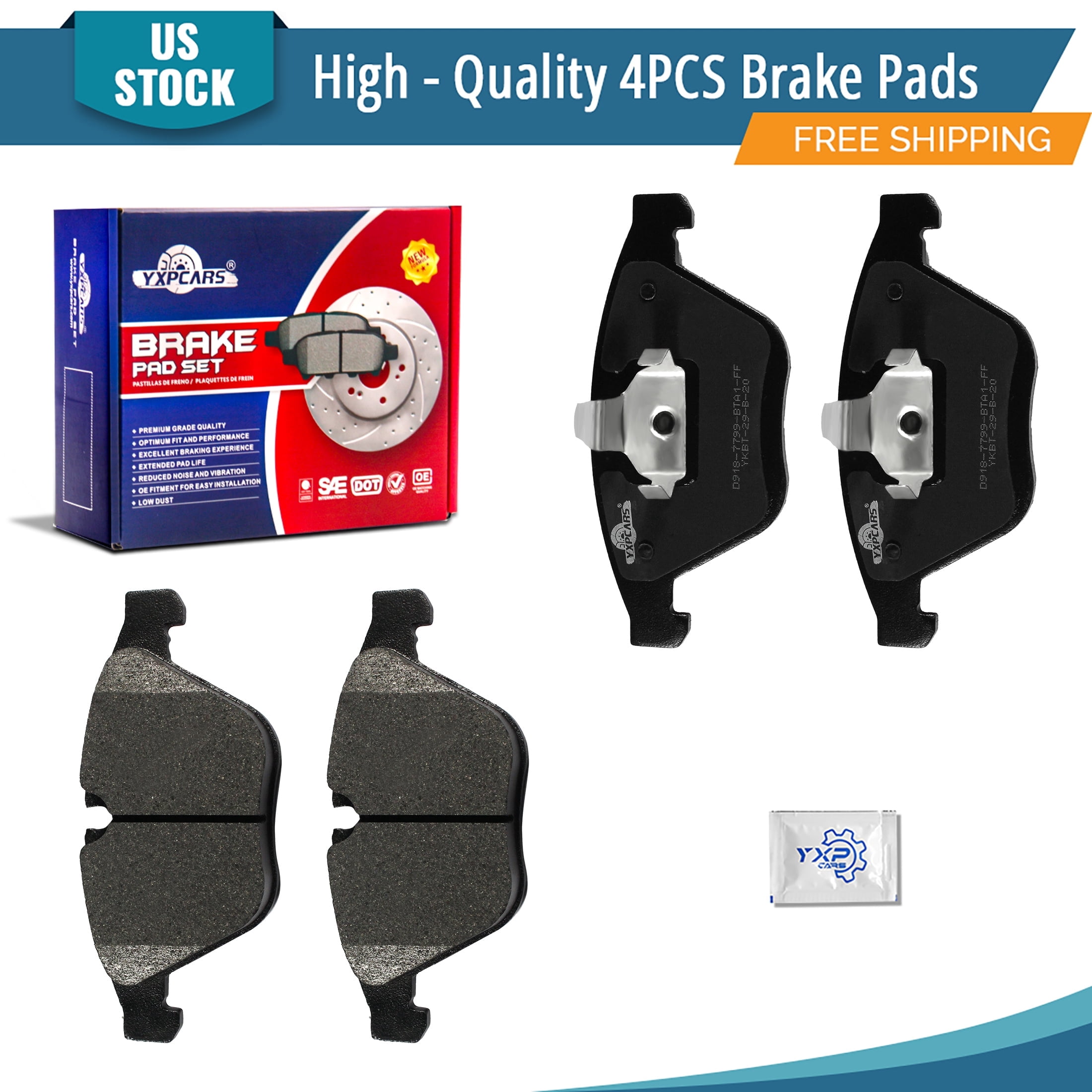 YXPCARS 4PCS Front Brake Pads (D918), Ceramic Pads for BMW X1 328i 328i ...