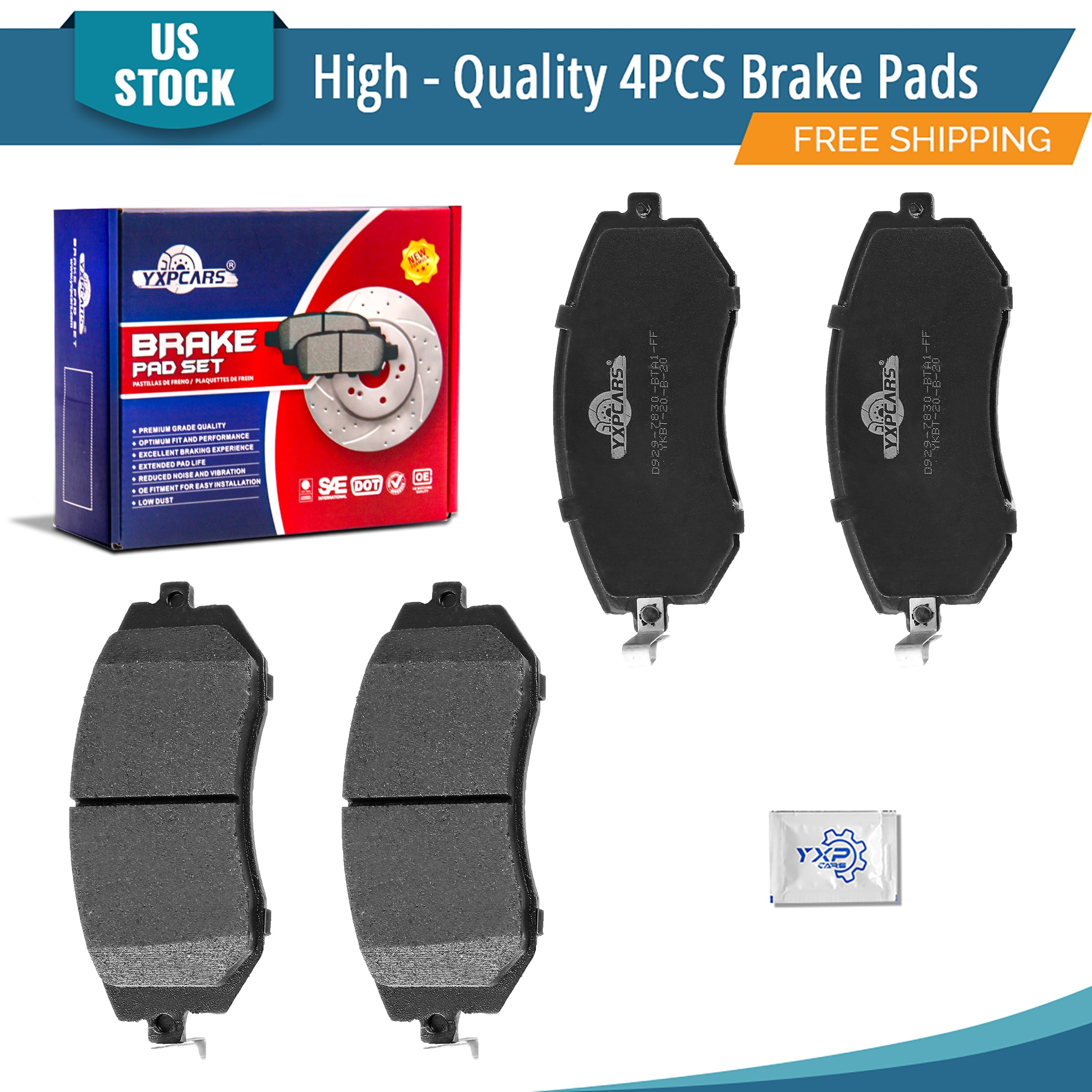 YXPCARS 4PCS Front Brake Pads (D929), Ceramic Pads for Subaru Legacy ...