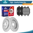 YXPCARS 6PCS Rear Brake Kits, Drilled & Slotted Brake Rotors + Ceramic ...