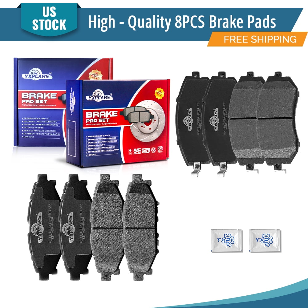 YXPCARS 8PCS Brake Pads(D929+D1114), Front & Rear Ceramic Pads for ...