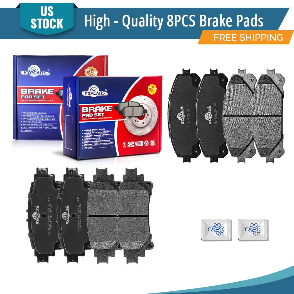 YXPCARS 8PCS Ceramic Brake Pads for Toyota Highlander 2014-2020 Sienna ...