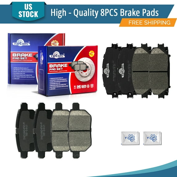 YXPCARS 8PCS Front & Rear Ceramic Brake Pads(D1184+BD1423) for Toyota ...