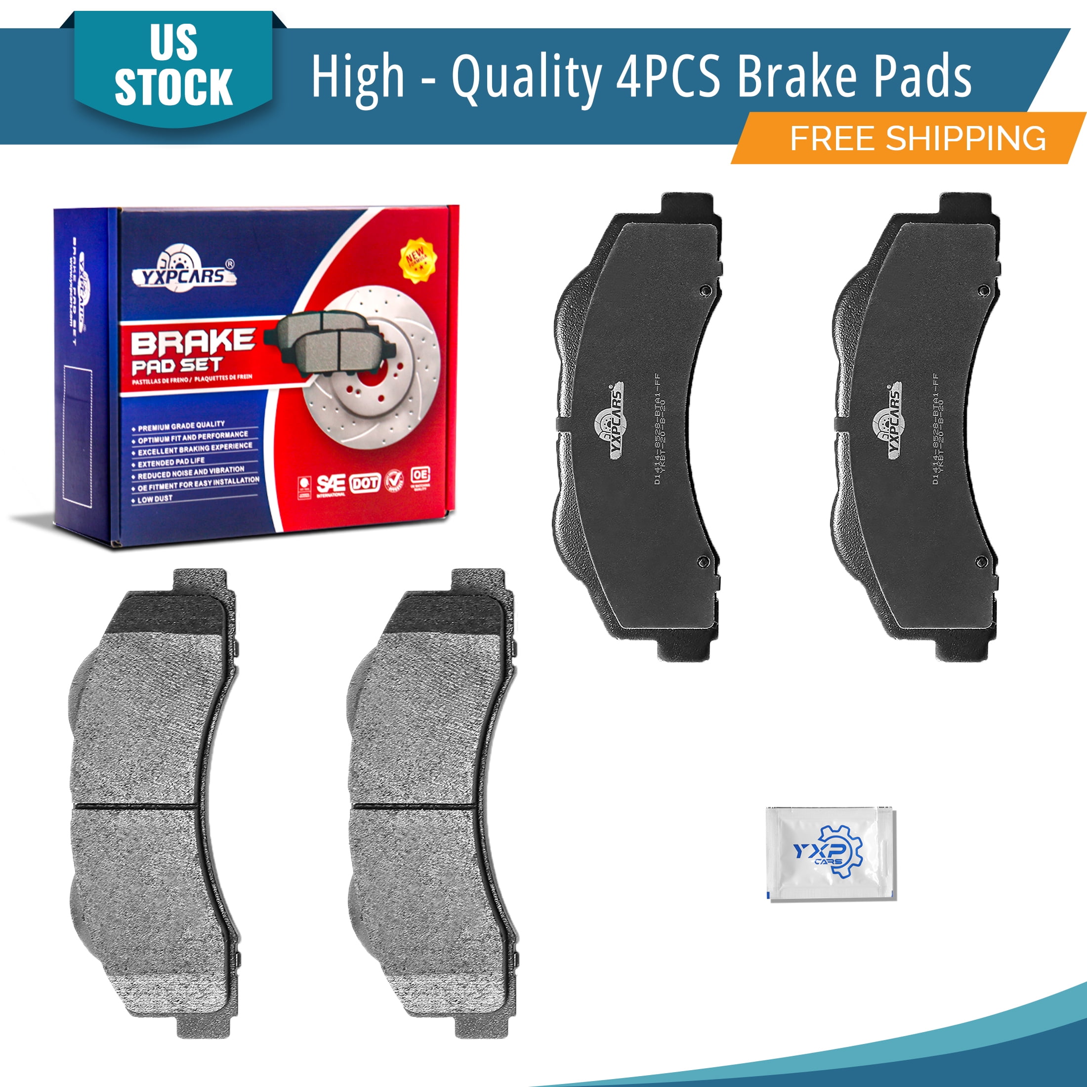 YXPCARS D1414: 4PCS Front Ceramic Brake Pads for Ford F-150 2010-2020 ...