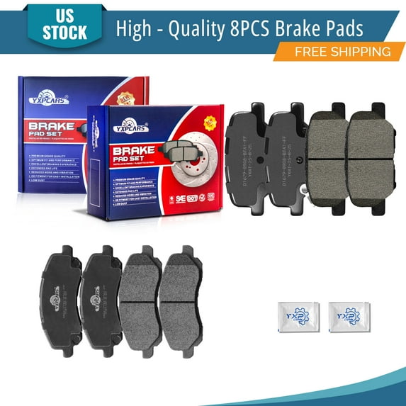 YXPCARS Front Rear Ceramic Brake Pads (P-866, P-1679), Brake Pads Set ...