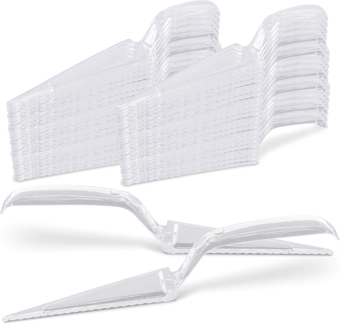YXPP 60 Pack 10 Inch Plastic Pie Server - Clear Disposable Cake Servers ...