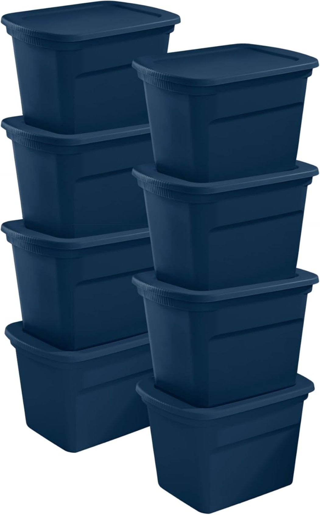 YXPP 8-Pack Plastic Storage Bins, 18 Gallon Tote Containers with Lids ...