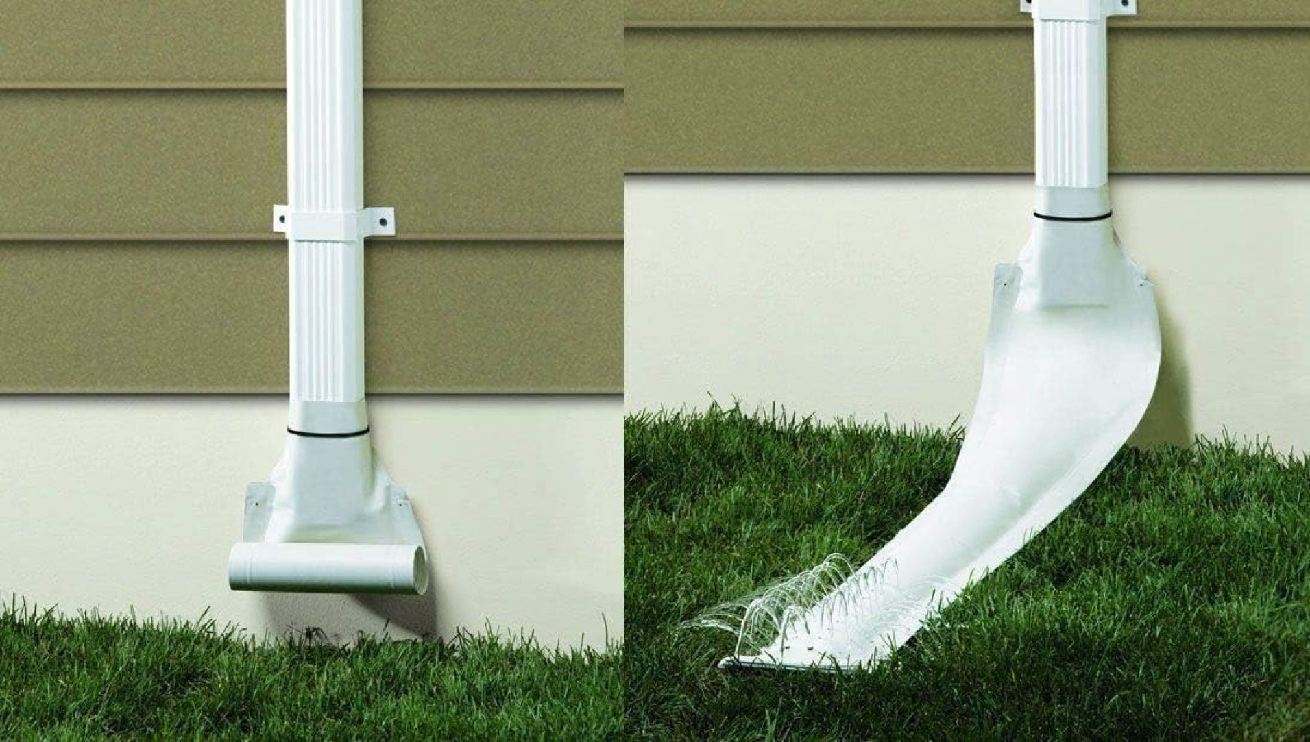 YXPP Drain Away 8-1/2 in. W x 4 ft. L White Plastic Downspout Extension ...