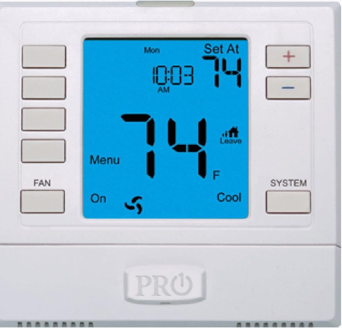 YXPP T755 3 Hot/2 Cold 7 Day Thermostat with 4-Sq-Inch Screen , White ...