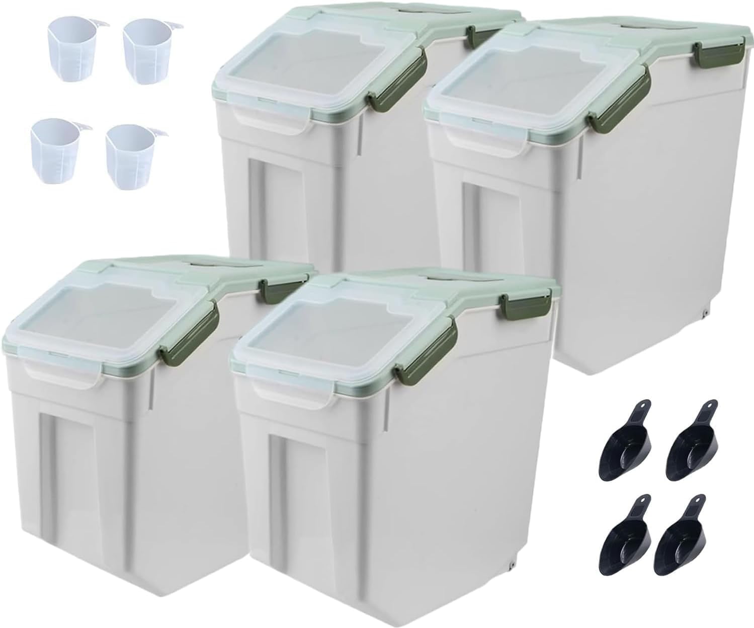YXQ 25LB Large Flour Storage Container Bin,Green Airtight Plastic with ...