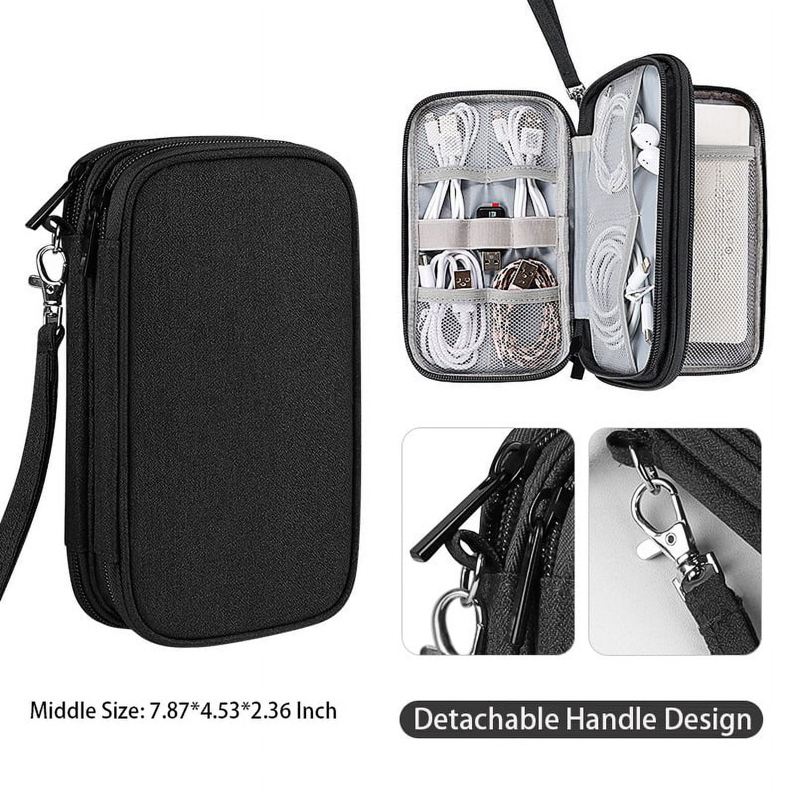 YXRIJDJ Black Travel Cable Organizer Bag Electronic Organizer Pouch Bag ...