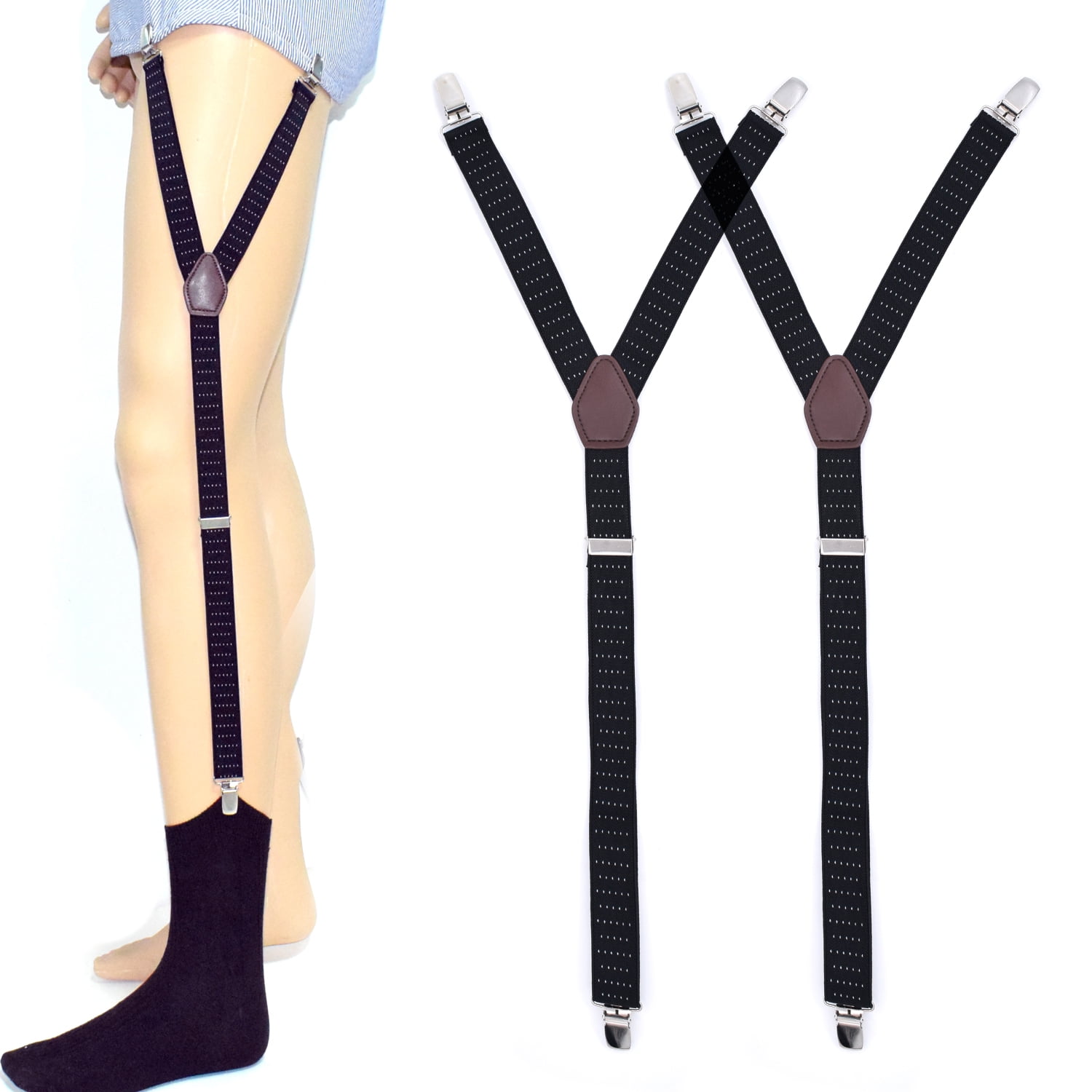 RYZNBY, Shirt Stays, 1 inch Y-Holders, Black Polyester - Walmart.com