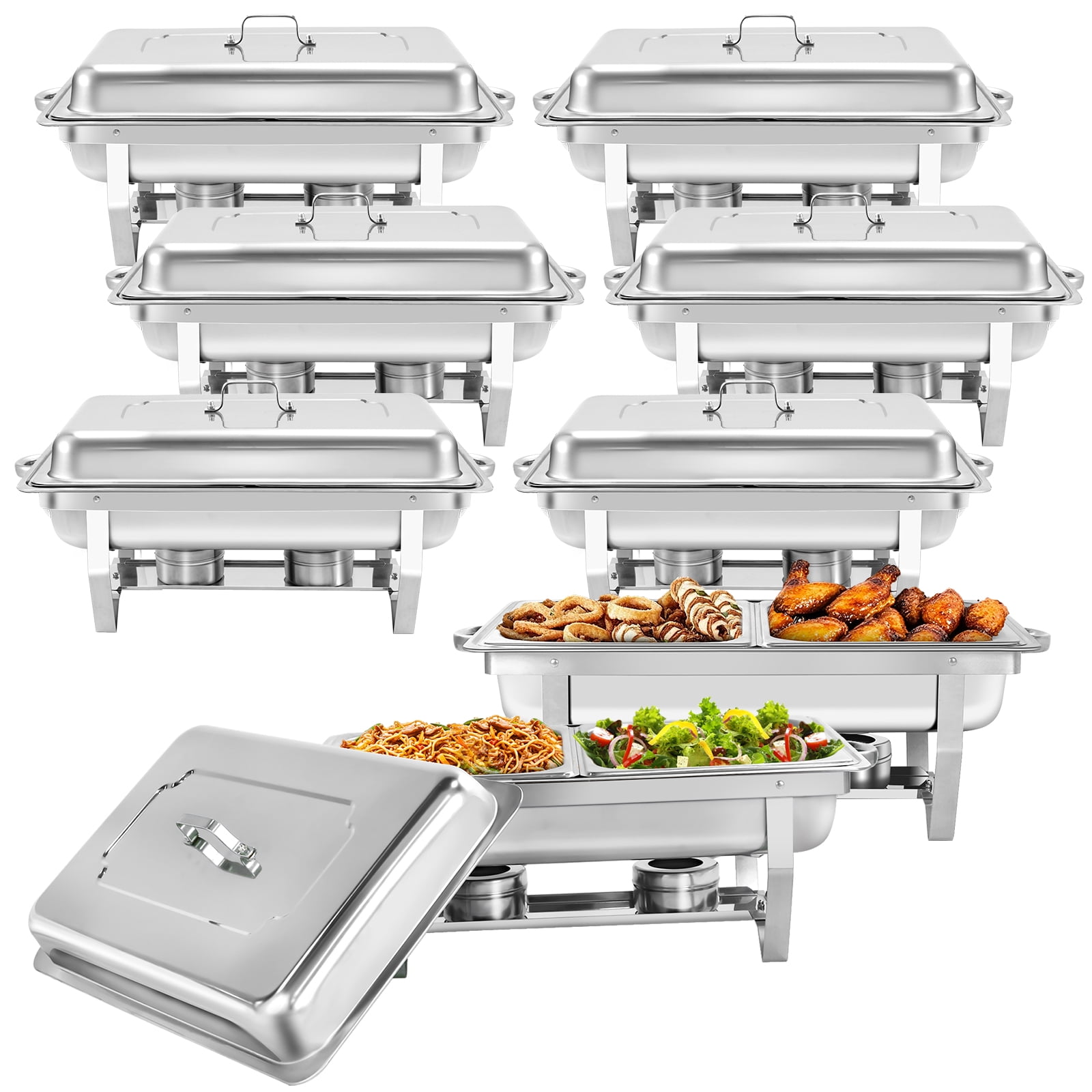 YXSC 8QT Chafing Dish Buffet Set 8 Pack 1/2 Size,Stainless Steel ...