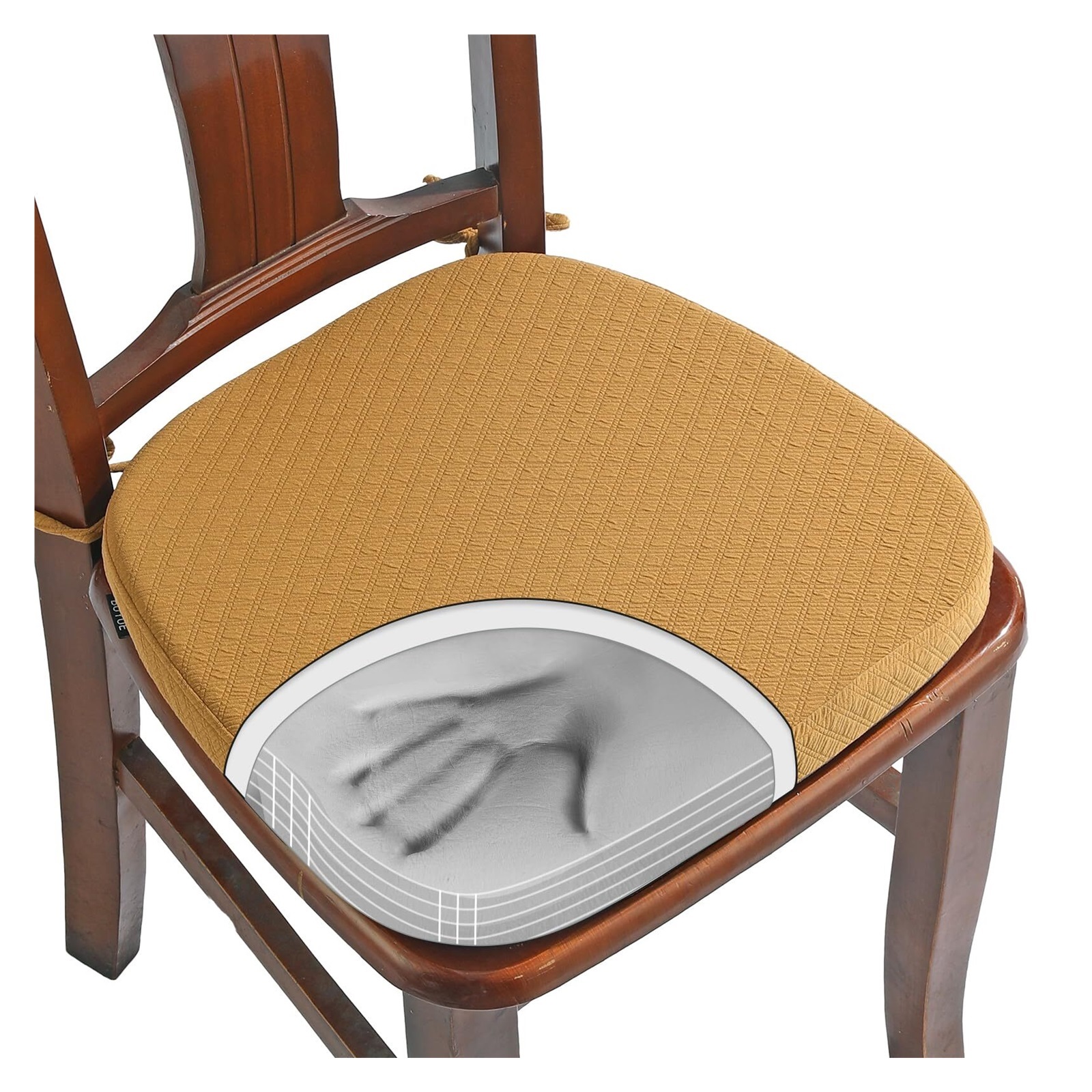 YY 100% Pure Memory Foam Chair Cushion 1 Pack, Jacquard 16" U-Shape ...