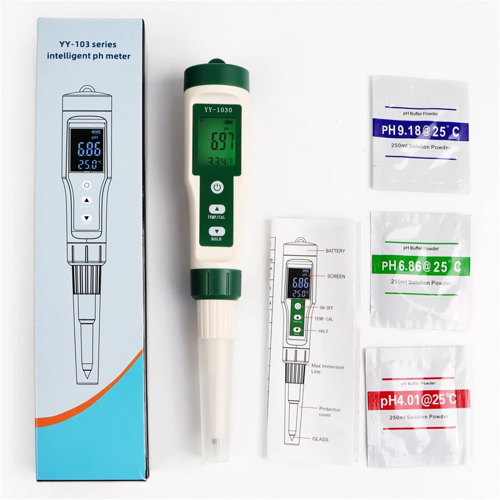 YY-1030 Food PH Meter Dough Alkalinity Meter Thermometer Electrode PH ...
