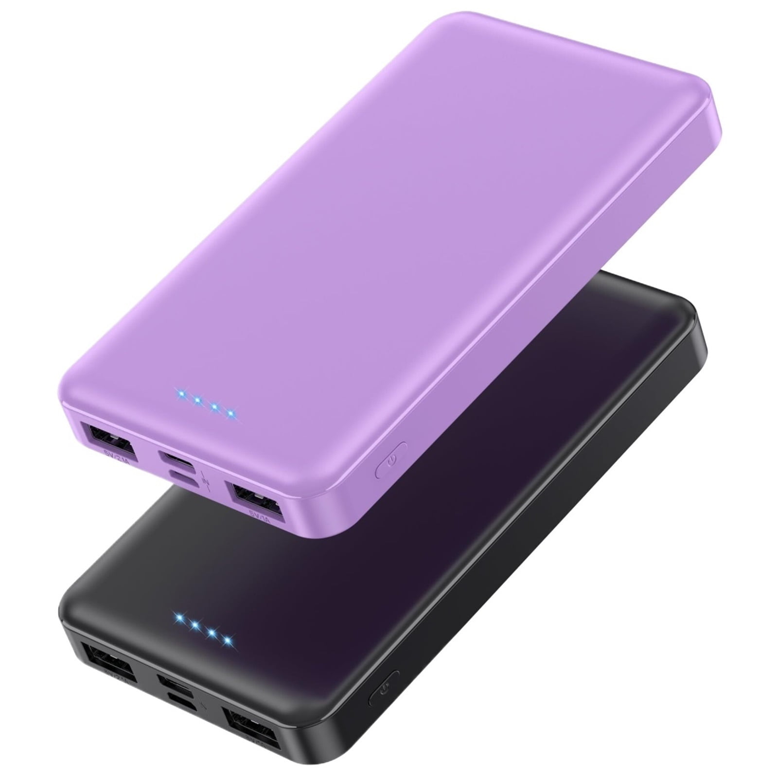 YY 2Pack 10000mAh Slim Portable Mobile Phone Charger 2 Outputs Backup ...