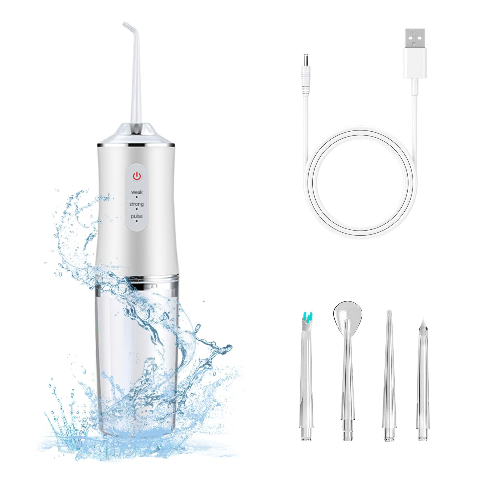 YY Electric Water Flosser Cordless for Teeth 3 Modes 4 Jet Tips ...