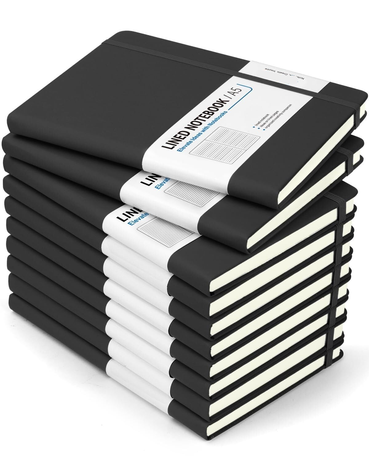 YY Hardcover Journal Notebooks, 10 Packs A5 Lined Journals Bulk for ...