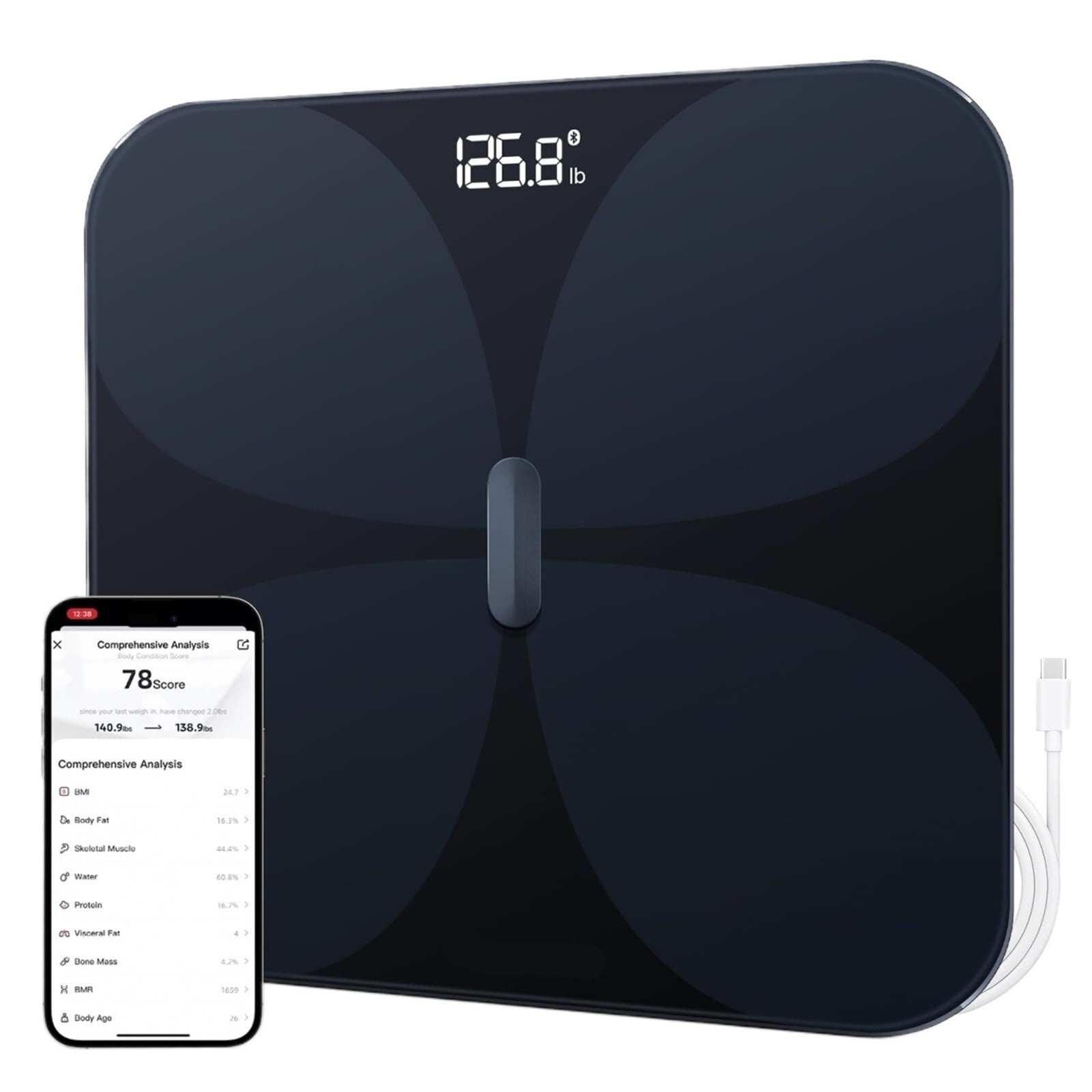 YY Smart Scale with BMI Weight Body Fat Scale Accurate Bluetooth ...