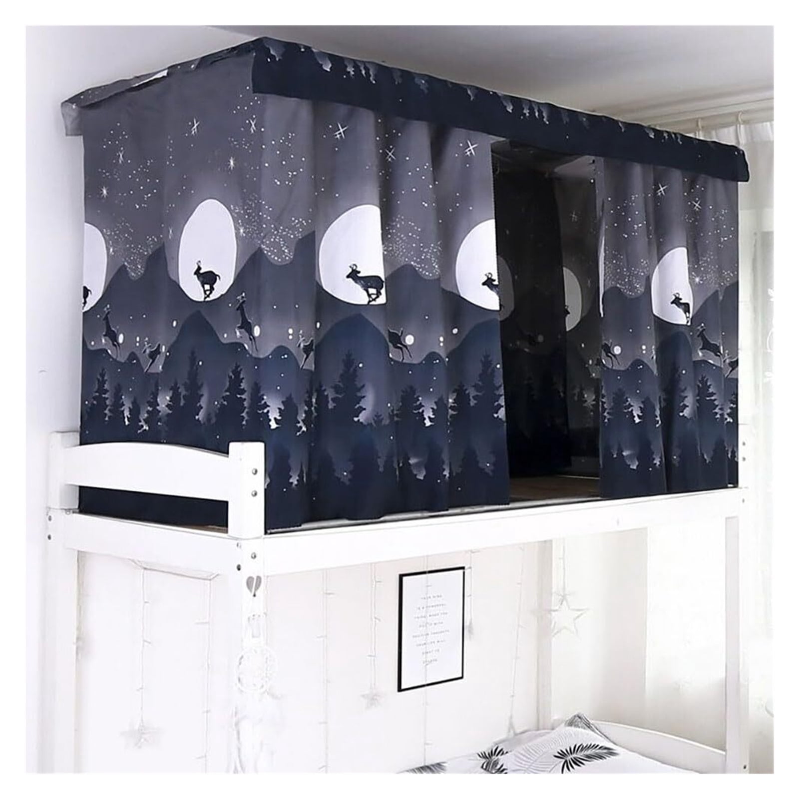 YY Students Dormitory Bunk Bed Curtains Loft Bedroom Privacy Single ...