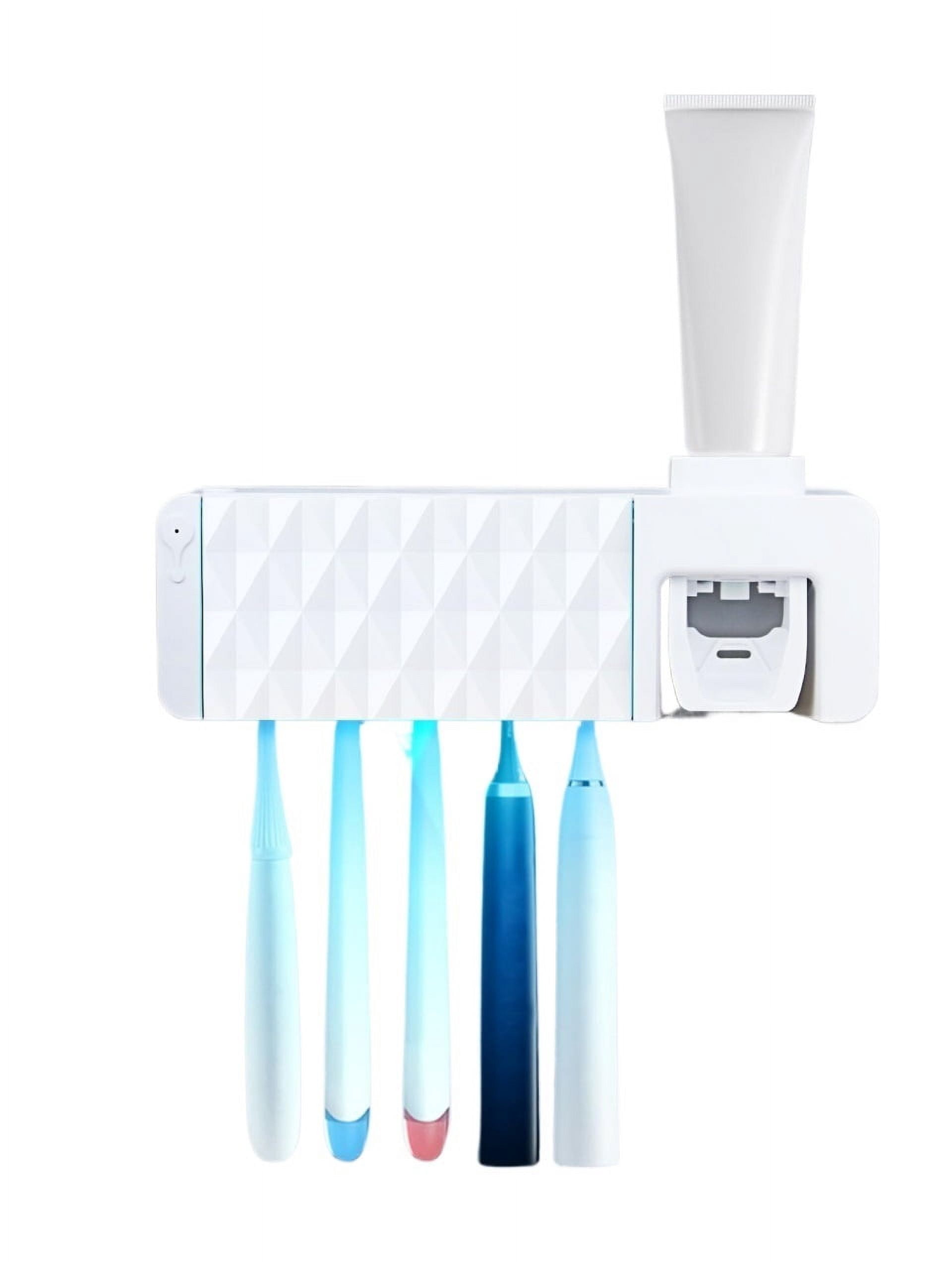 YY Toothbrush Holders Black Toothbrush Holder Wall Mounted with 5 ...