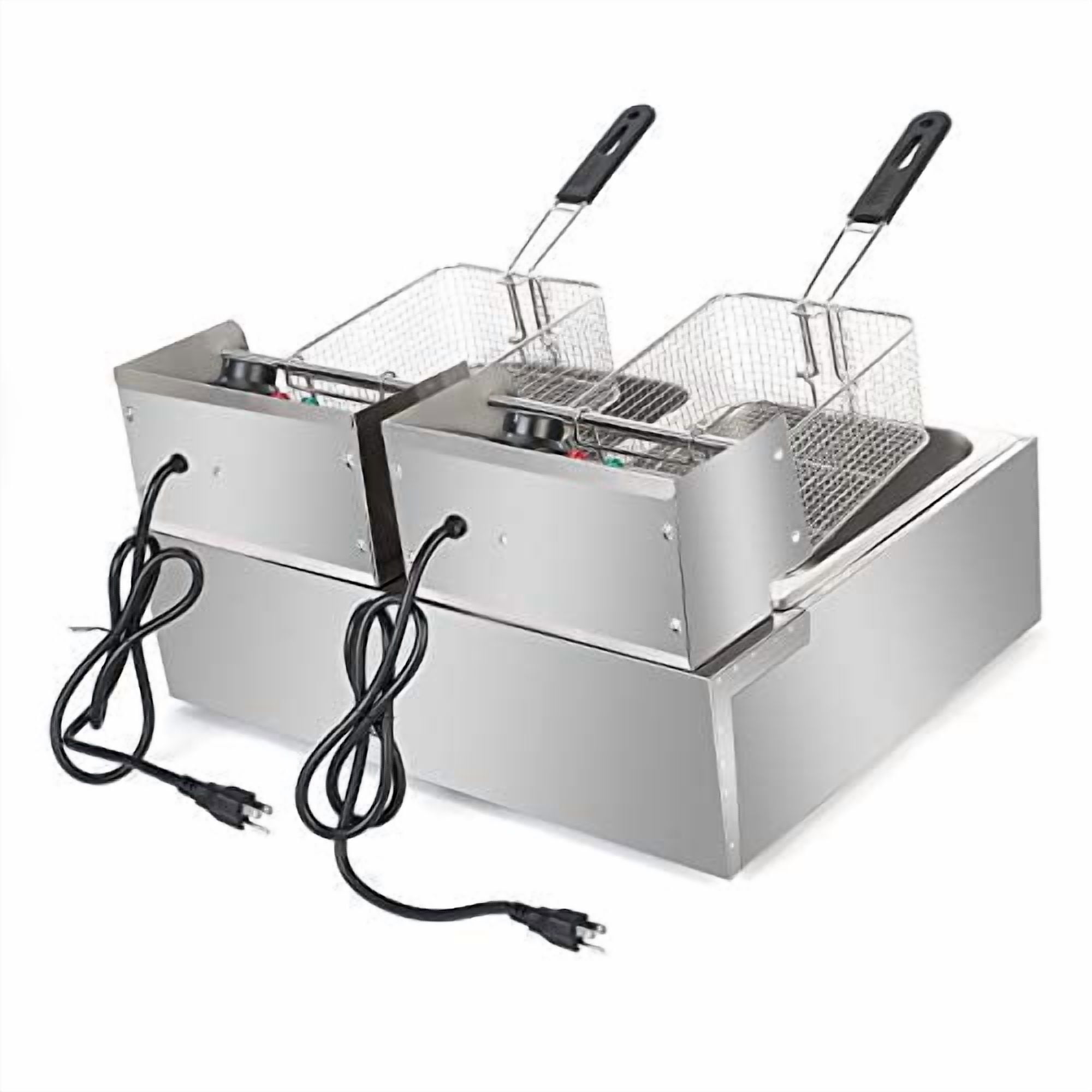 YYAO Deep Fryer 12.7QT/12L Stainless Steel Double Cylinder Electric ...