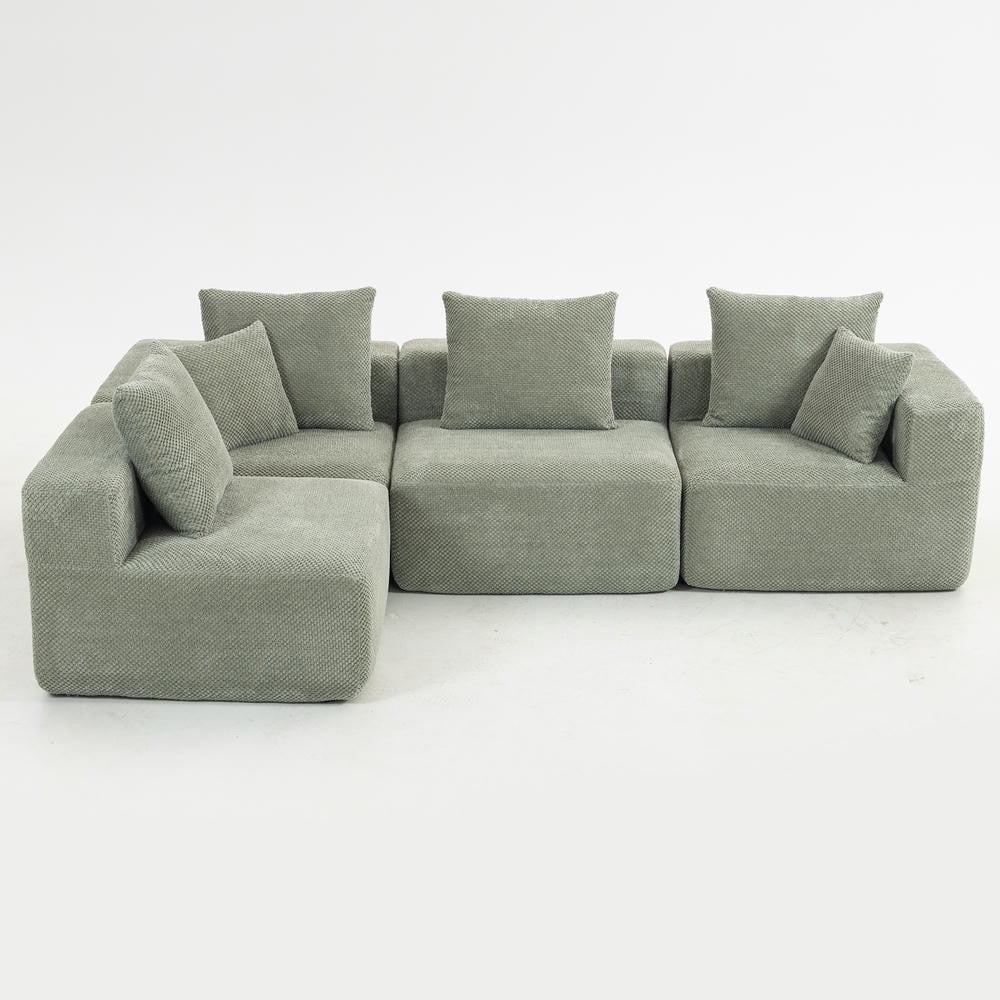 YYAo 111"x74"x24" Compressied Couch with Full-Foam Build and Textured ...