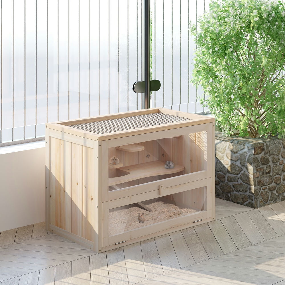 YYAo 2-Level Hamster Cage Mice and Rat House, Small Animal Habitat for Guinea Pigs, Chinchillas ...