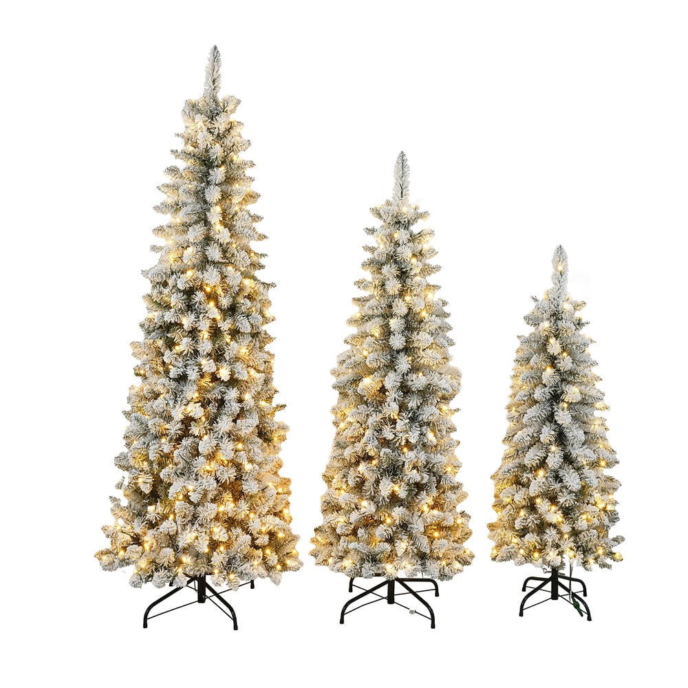 YYAo 3 Pac 4FT 5FT 6FT Christmas Trees with Lights, Tree Decoration for ...