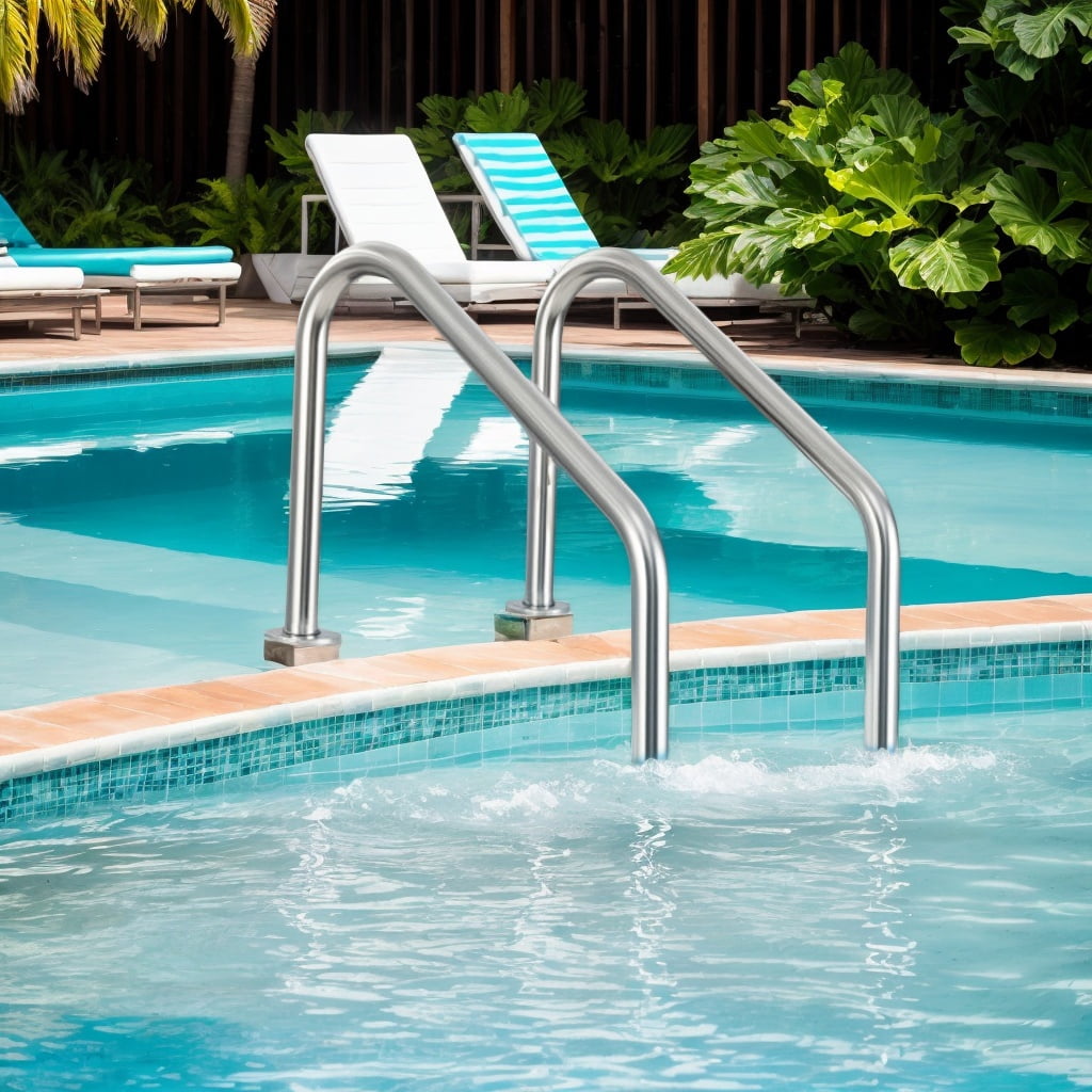 YYAo 4-Step Inground Pool Ladder Stainless Steel Swimming Pool Ladder ...