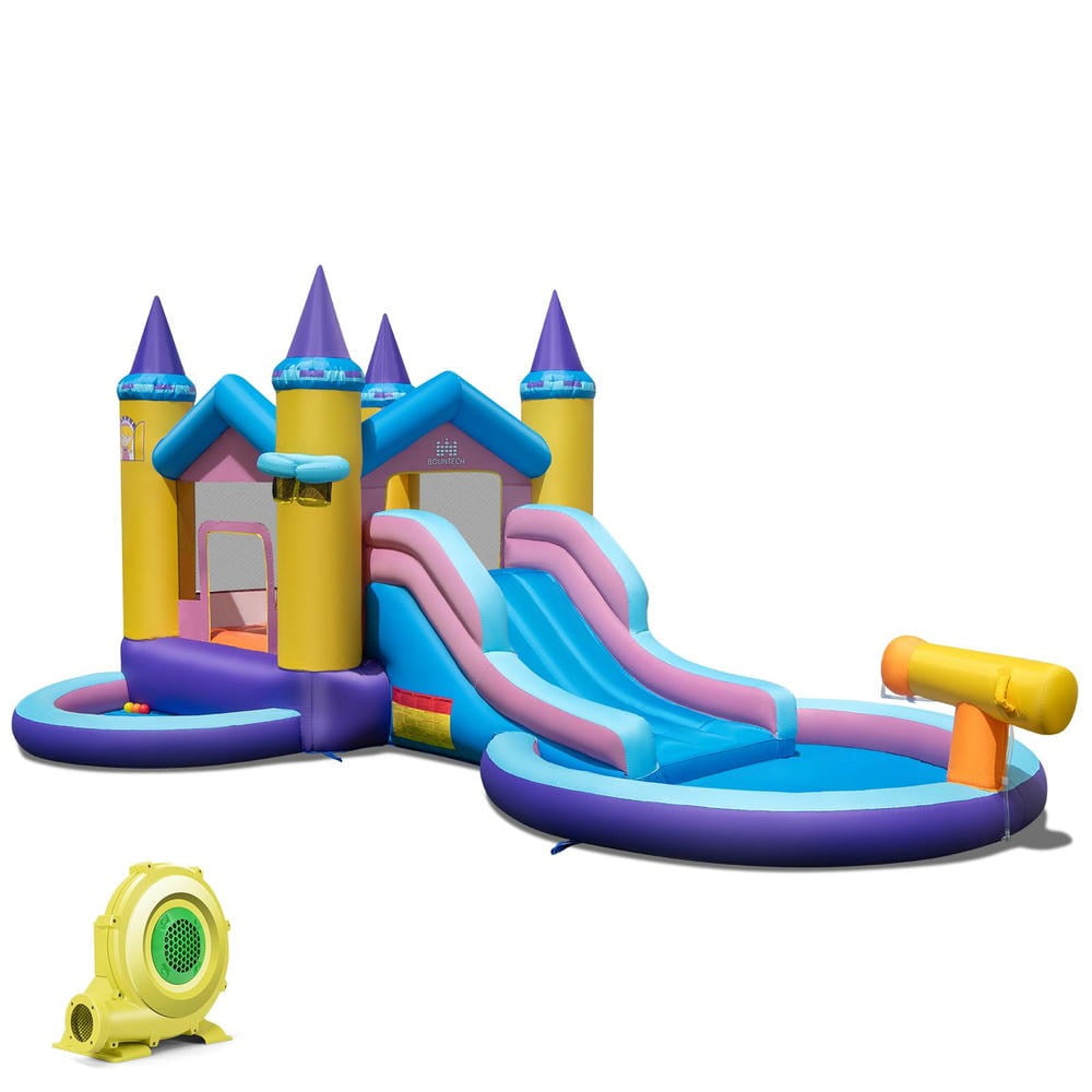 YYAo 6-in-1 Family Backyard Bouncy Castle with Water Park, Blow Up ...