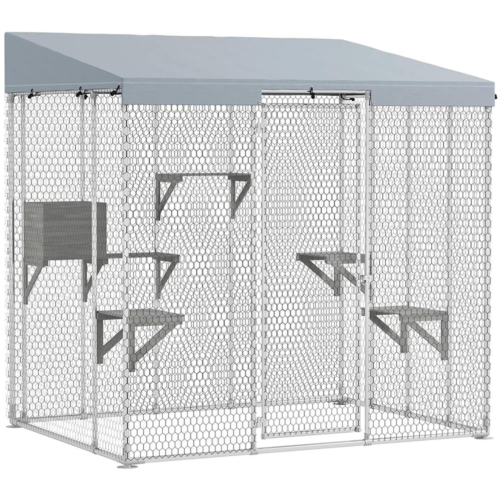 YYAo Cat Catio, Cat Cage Playpen,79" Galvanized Steel Large Catio with ...