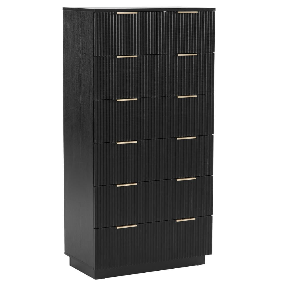 YYAo Chest of Drawers, Storage Organizer Unit,Black P2 Particle Board ...